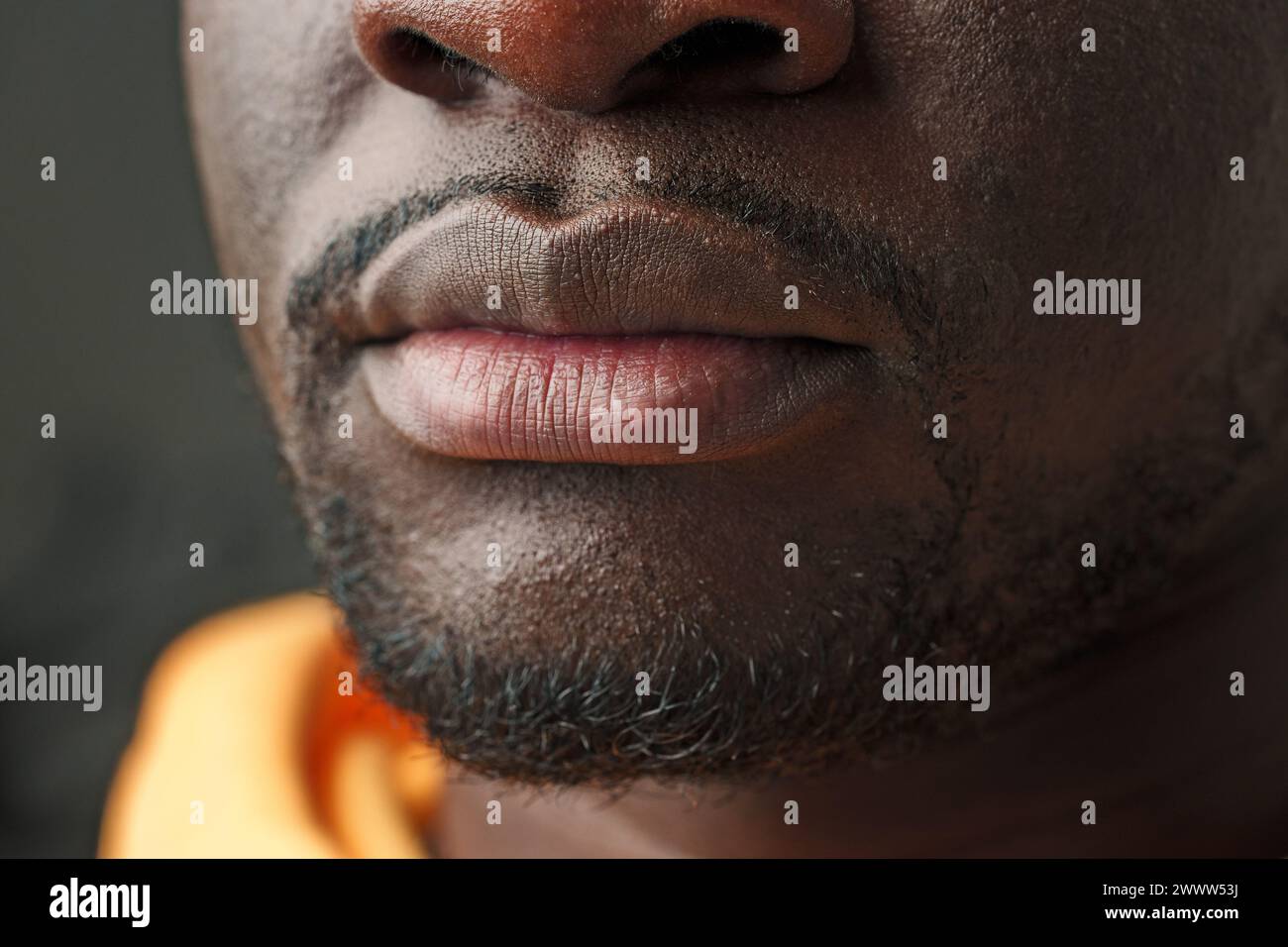 Detail mans lips hi-res stock photography and images - Alamy