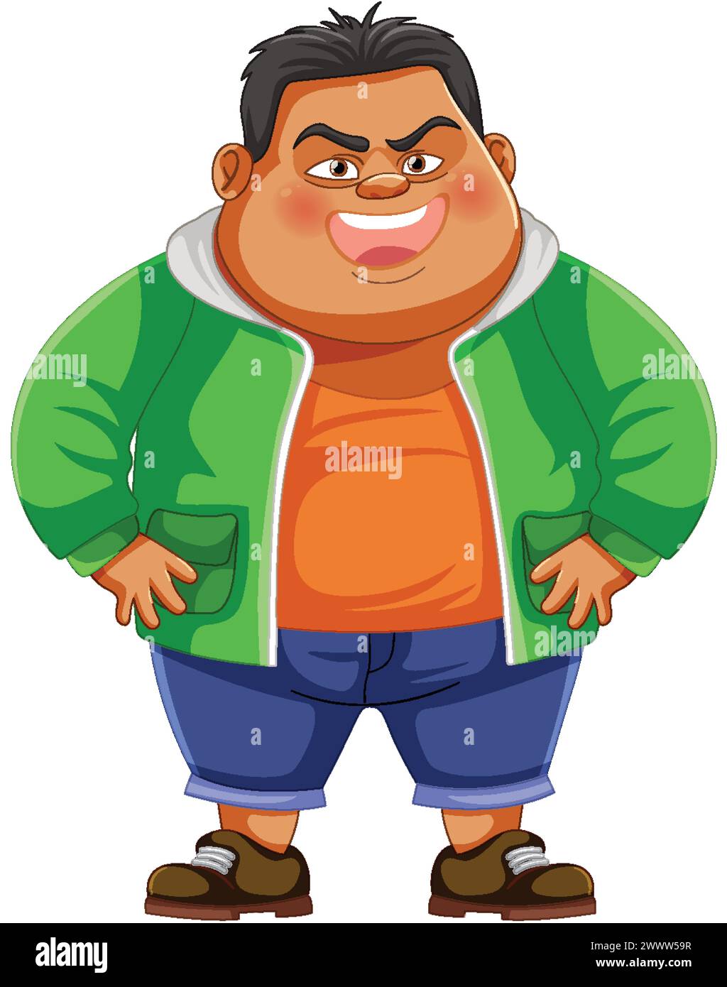 Illustration of a smiling, bulky cartoon man Stock Vector Image & Art ...