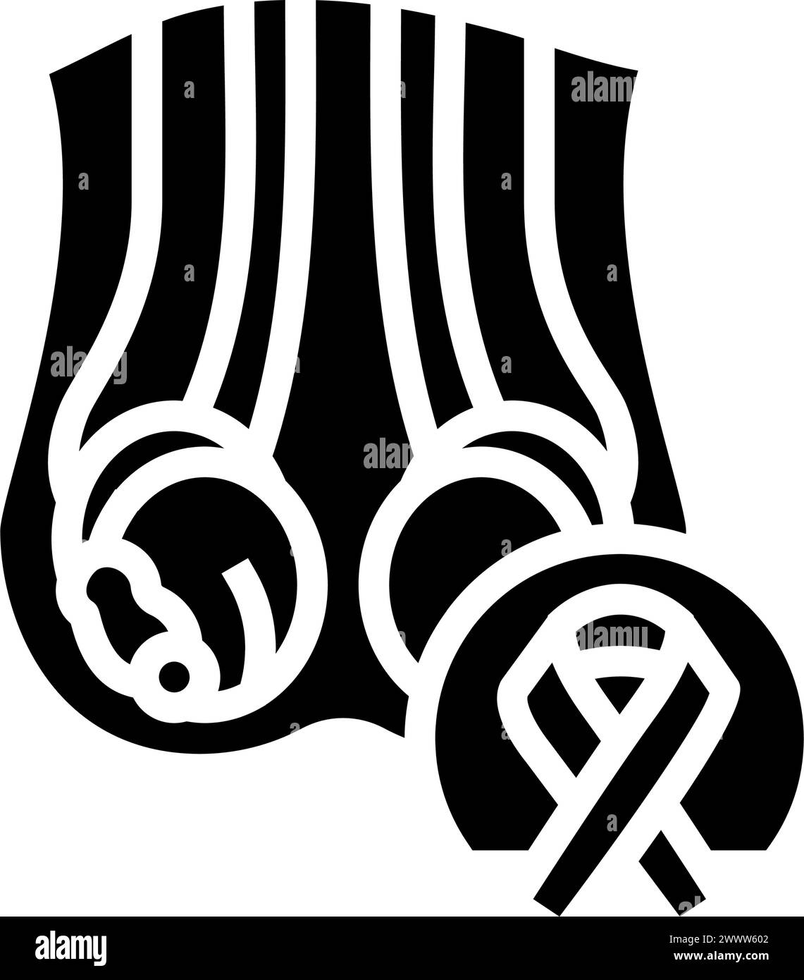 Testicular Cancer Urology Glyph Icon Vector Illustration Stock Vector