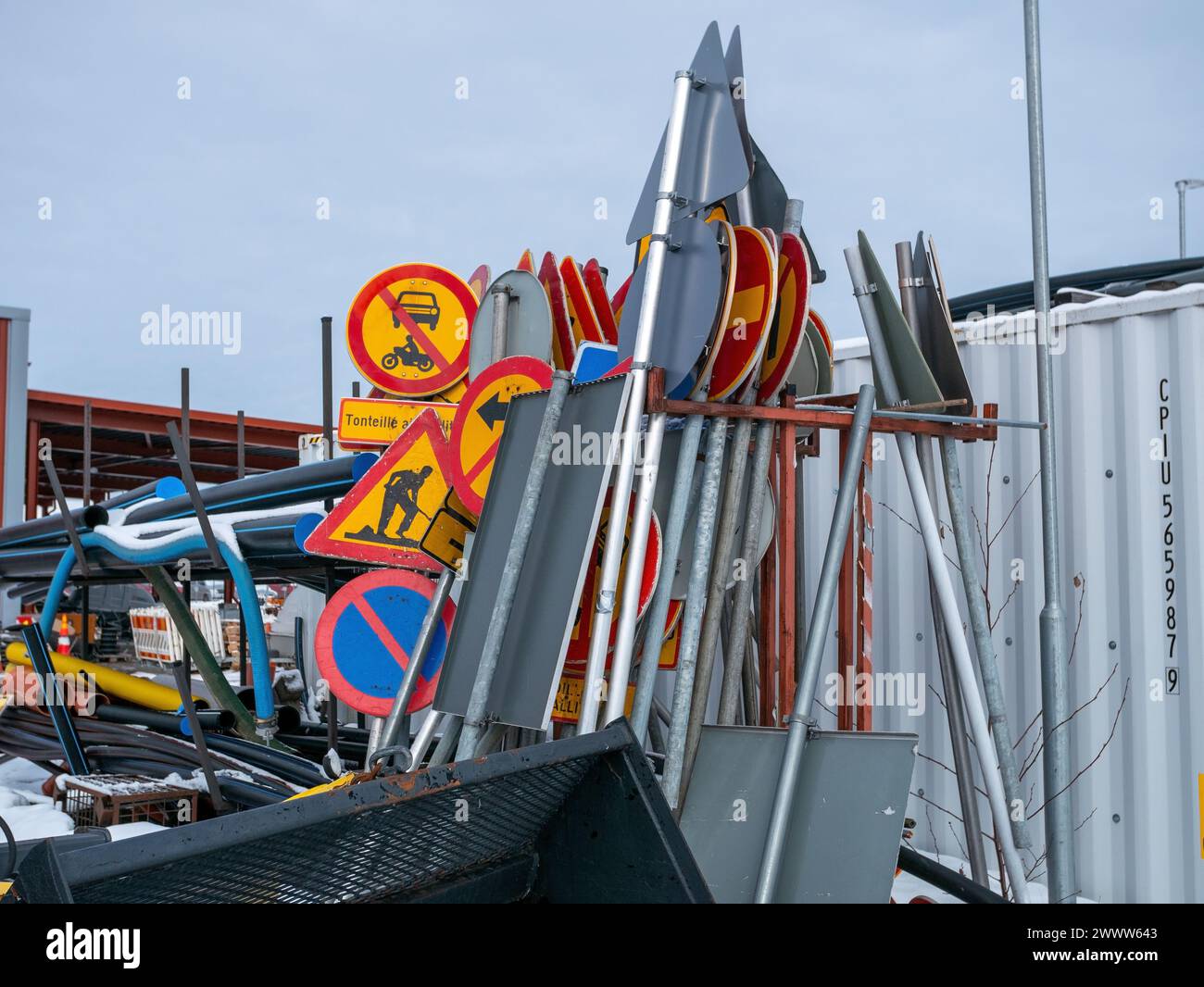 Construction road signs storage hi-res stock photography and images - Alamy
