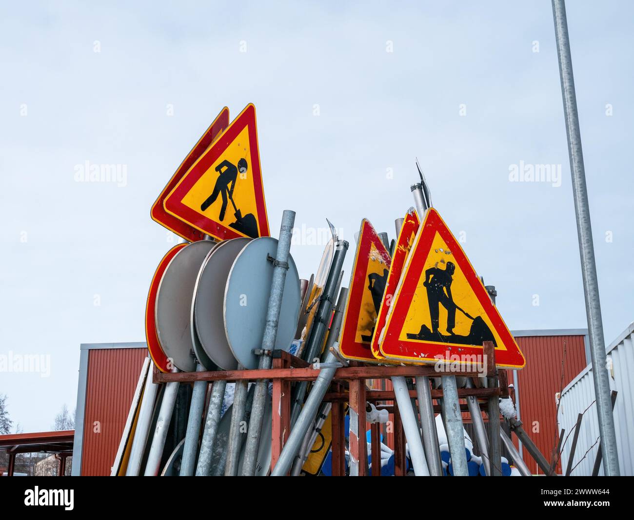 Construction road signs storage hi-res stock photography and images - Alamy