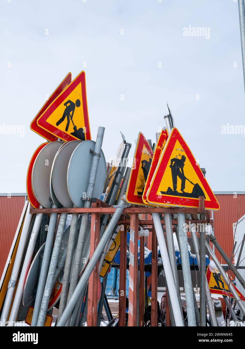 Construction road signs storage hi-res stock photography and images - Alamy