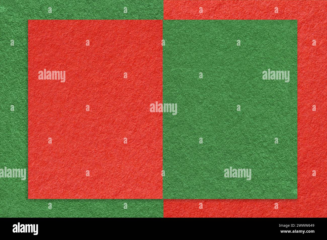 Texture of red and green paper background with geometric shape and ...