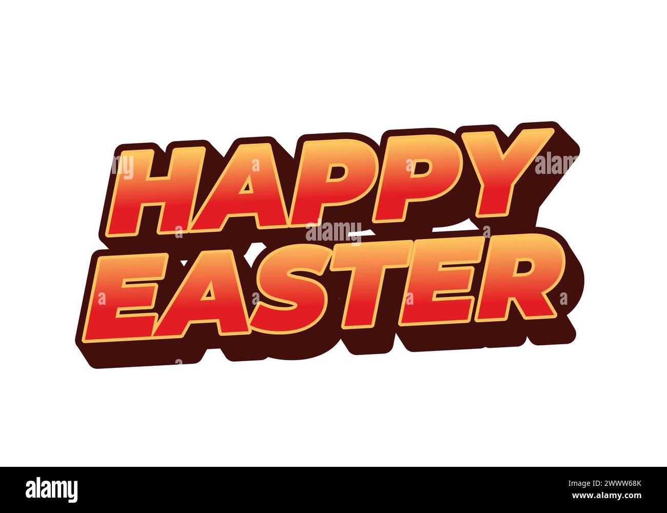 Happy easter. Text effect banner design in eye catching colors and 3 ...