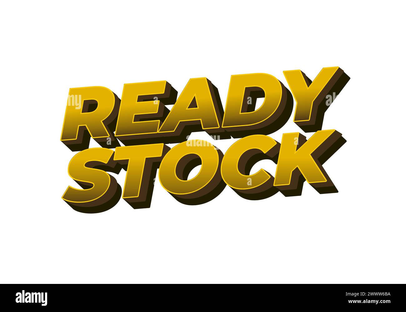 Ready stock. Text effect design in 3 dimension style in yellow gold ...
