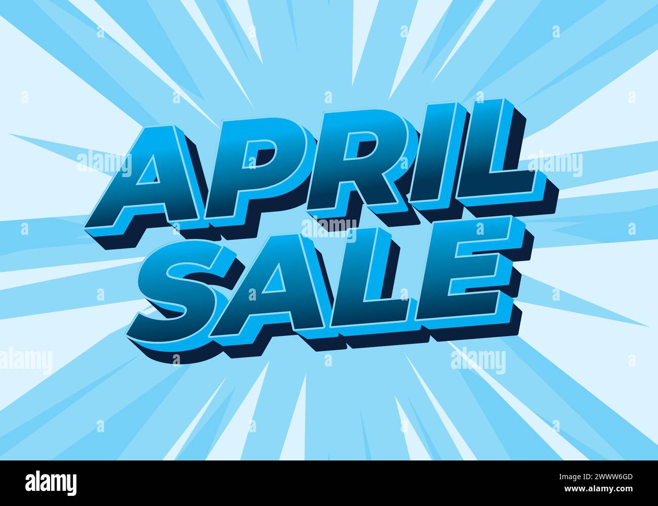 April sale. Text effect design in 3 dimension style Stock Vector Image ...