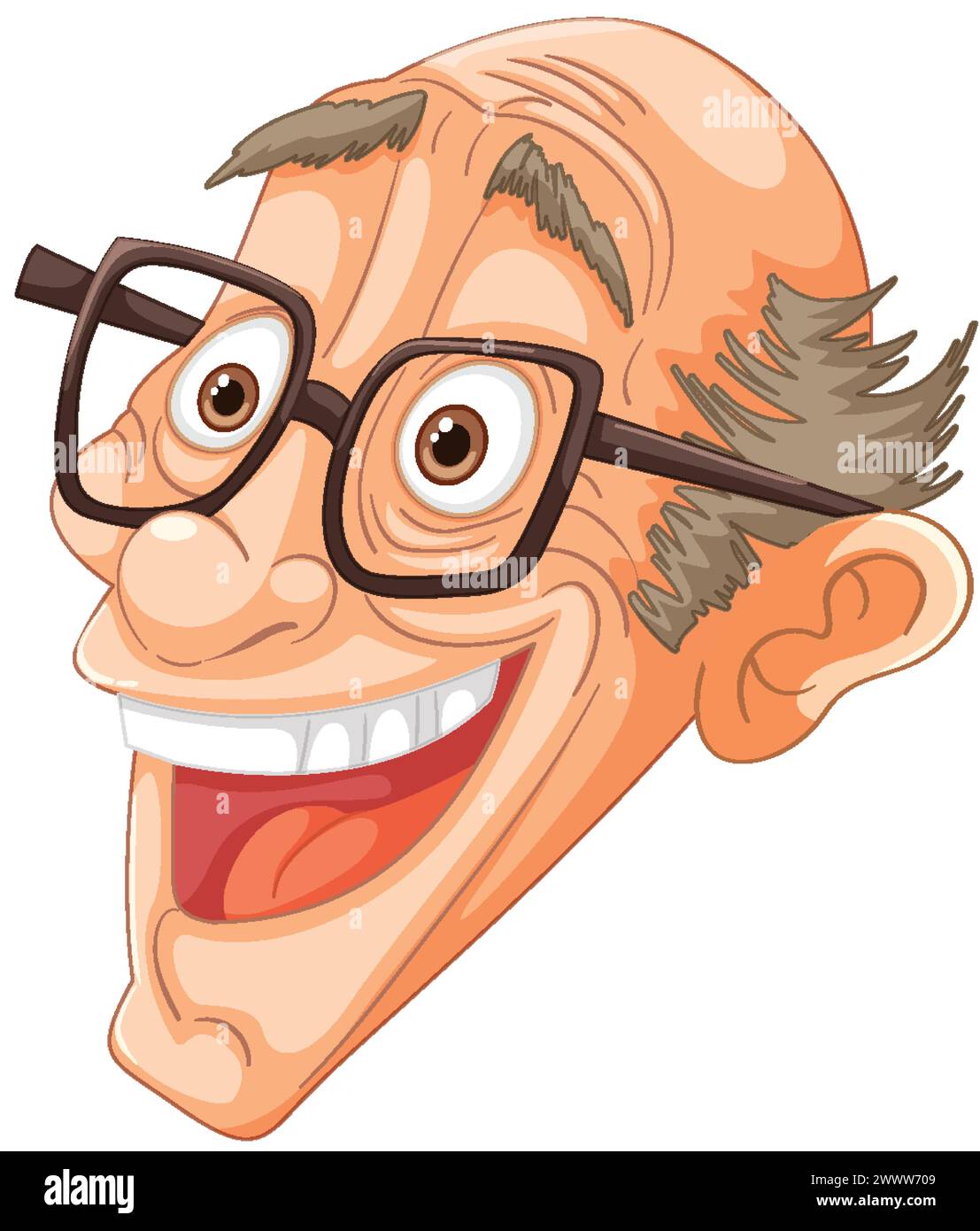Vector illustration of a smiling bespectacled man Stock Vector Image ...