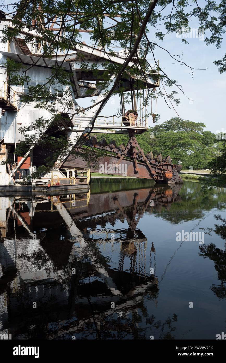 The last abandoned tin mining dredger during British colonial now ...