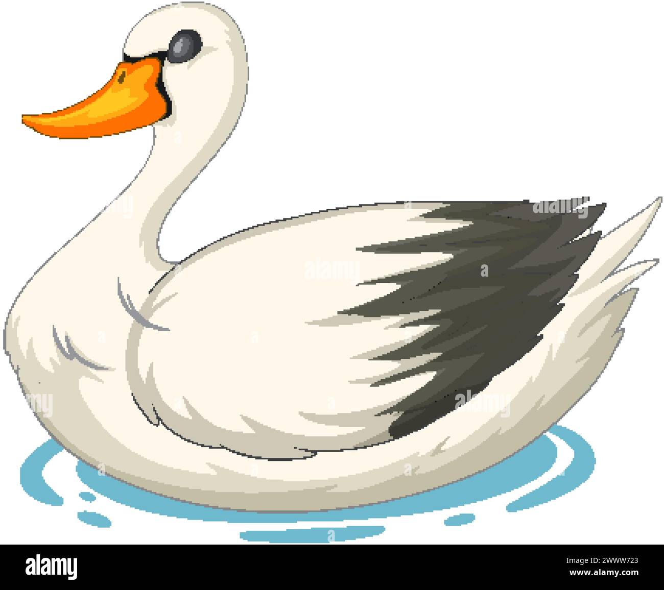Vector illustration of a white swan floating Stock Vector Image & Art ...