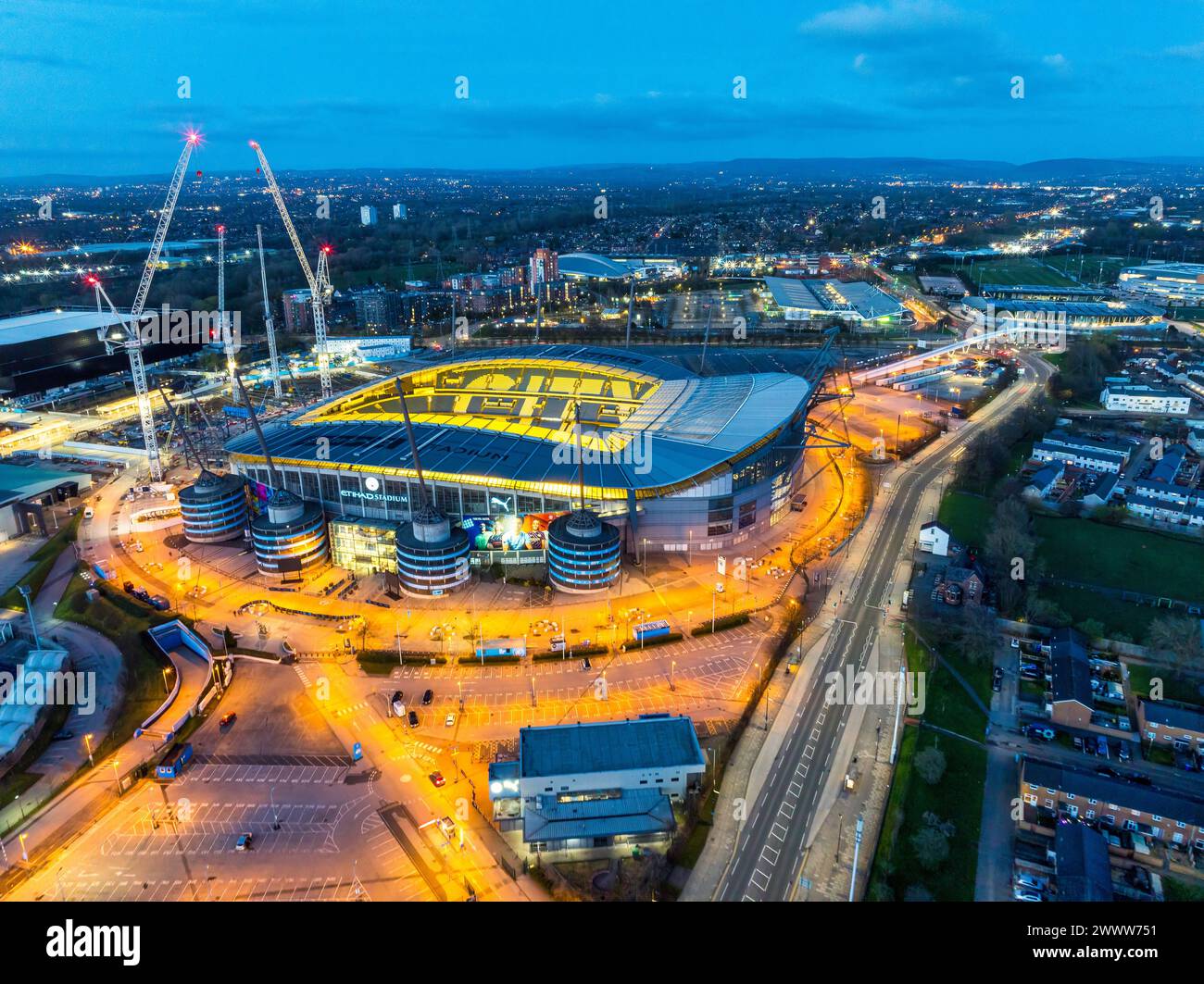 Aerial image of Etihad Stadium (City Stadium) Manchester, UK Stock ...