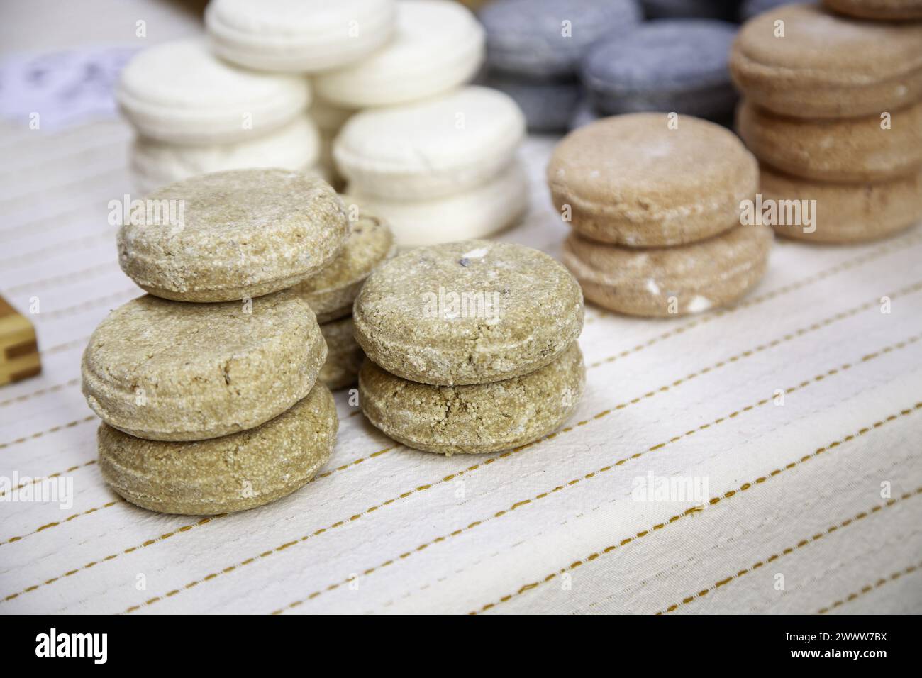 Detail of handmade aromatic soaps, hygiene and cleaning Stock Photo - Alamy