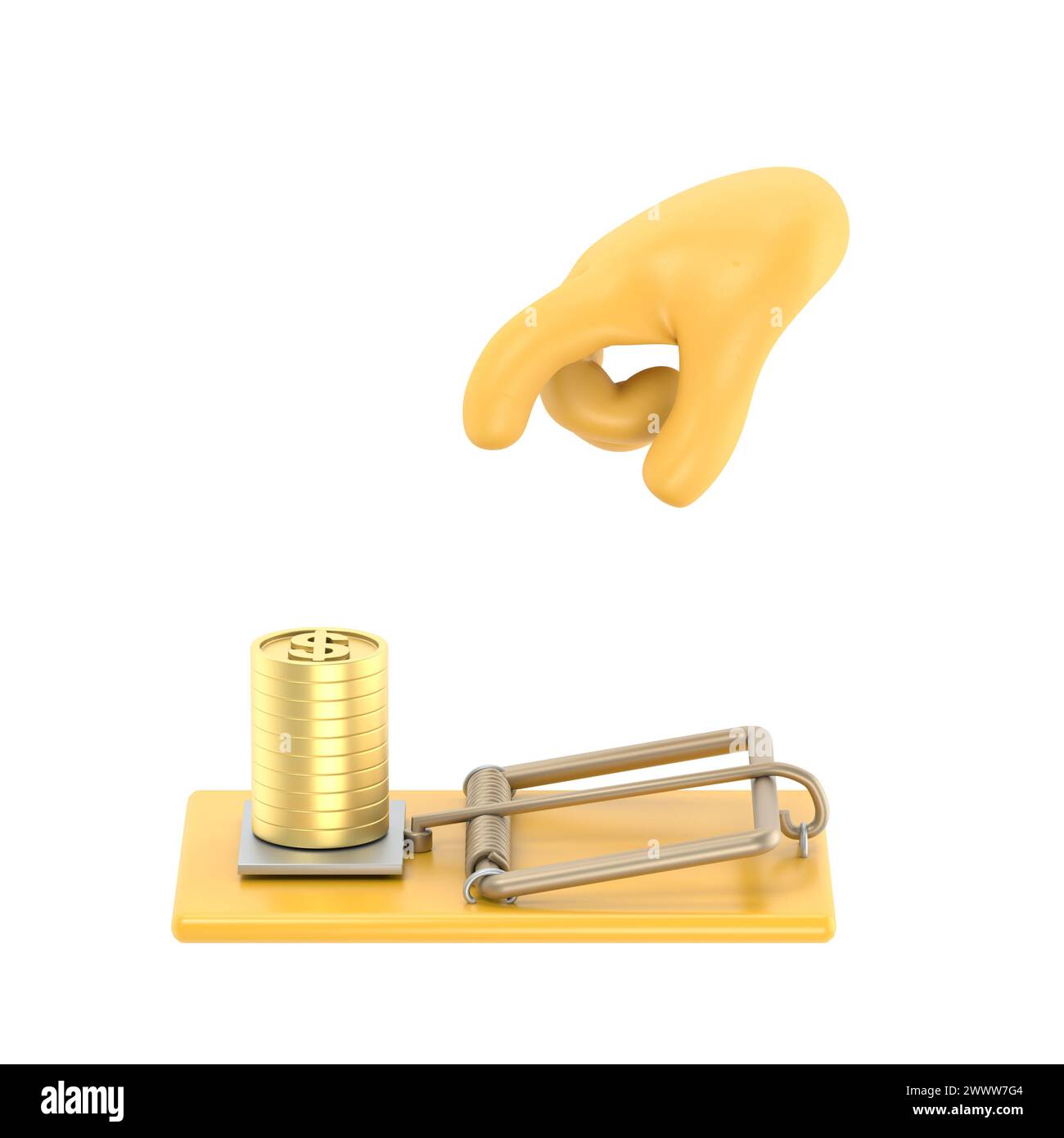 Cartoon Gesture Icon Mockup.Businessman hand try to pick money from ...