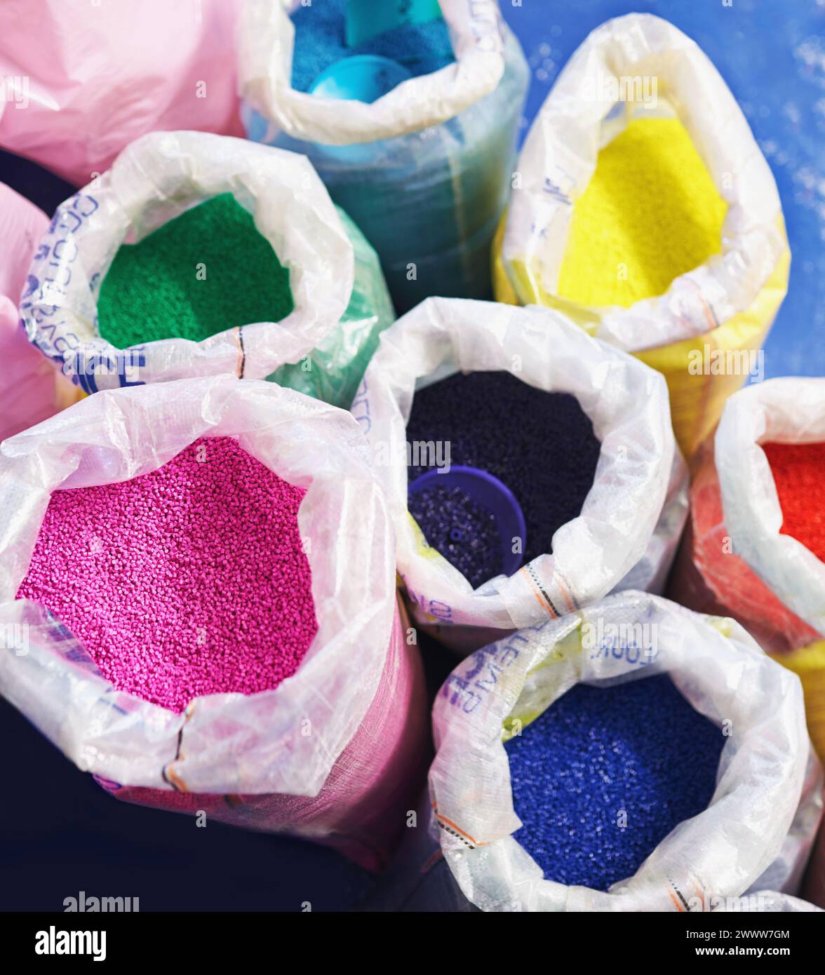 Bag, color and plastic resin with polymer for dye, manufacturing and ...