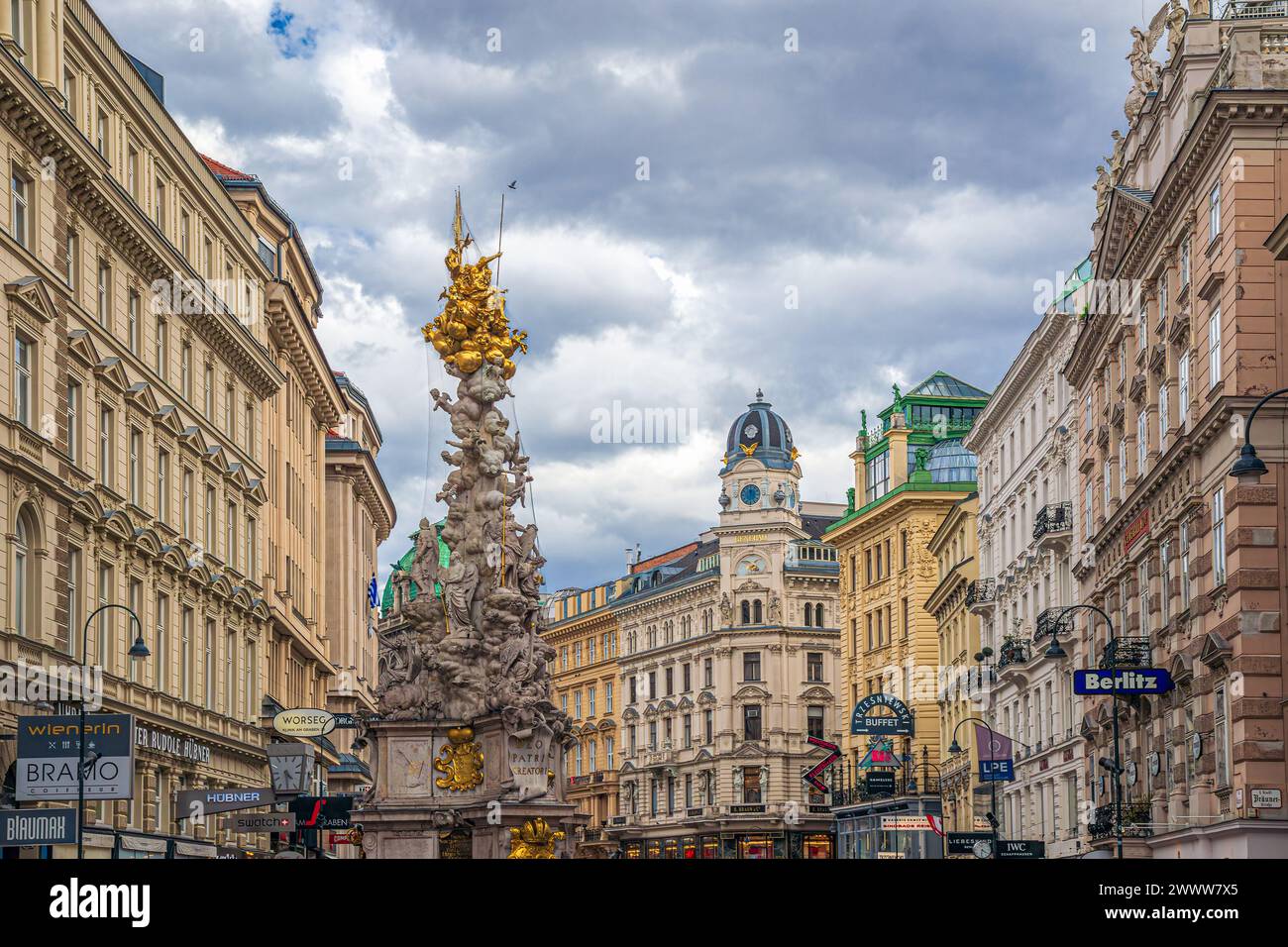 VIENNA, AUSTRIA - APRIL 26, 2023: The Graben, one of the most famous ...