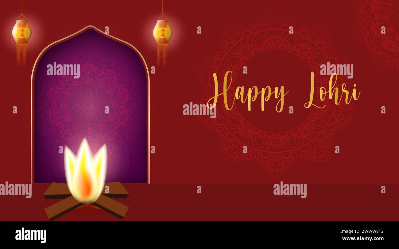 Vector illustration happy lohri hi-res stock photography and images - Alamy