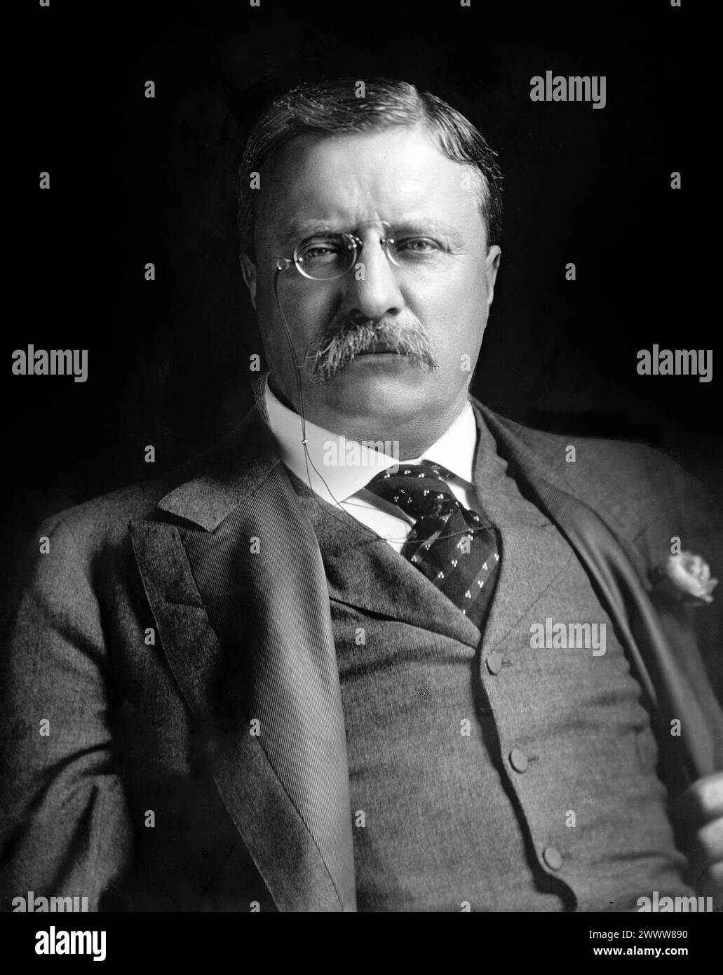 Theodore Roosevelt portrait - Photo by Harris & Ewing. Very high resolution Stock Photo - Alamy