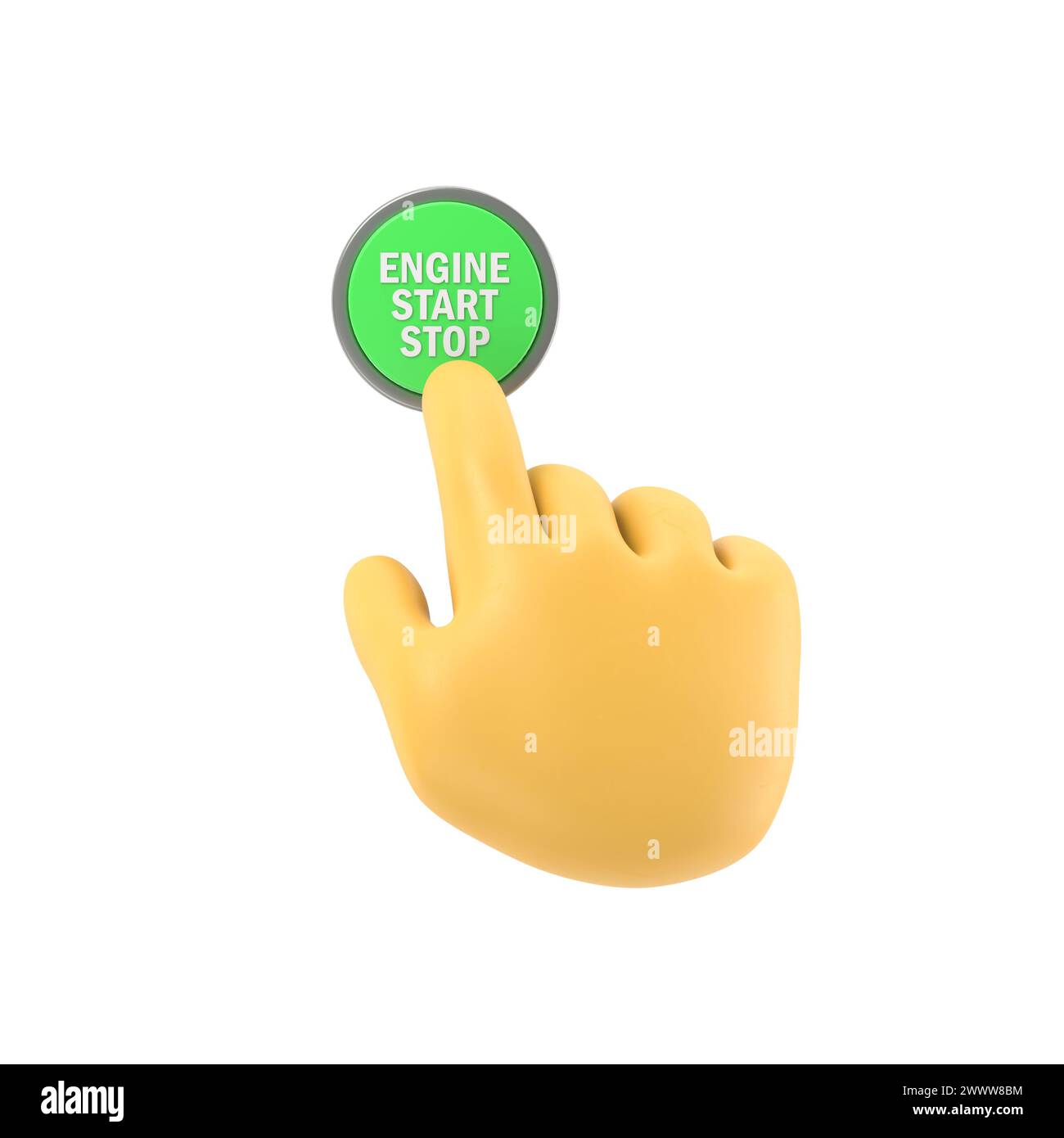 Engine starting and stopping system. Engine start. The person presses ...