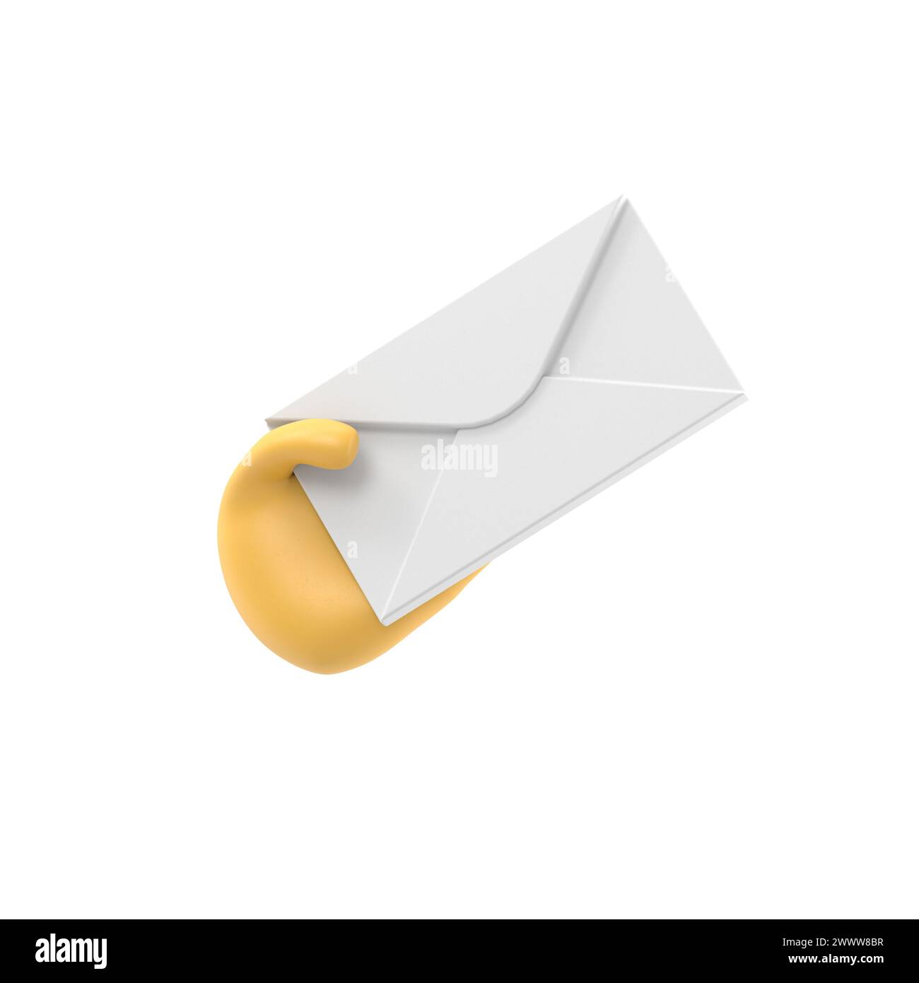 Envelope holding in the hand. Email message concept, sending. Postman ...
