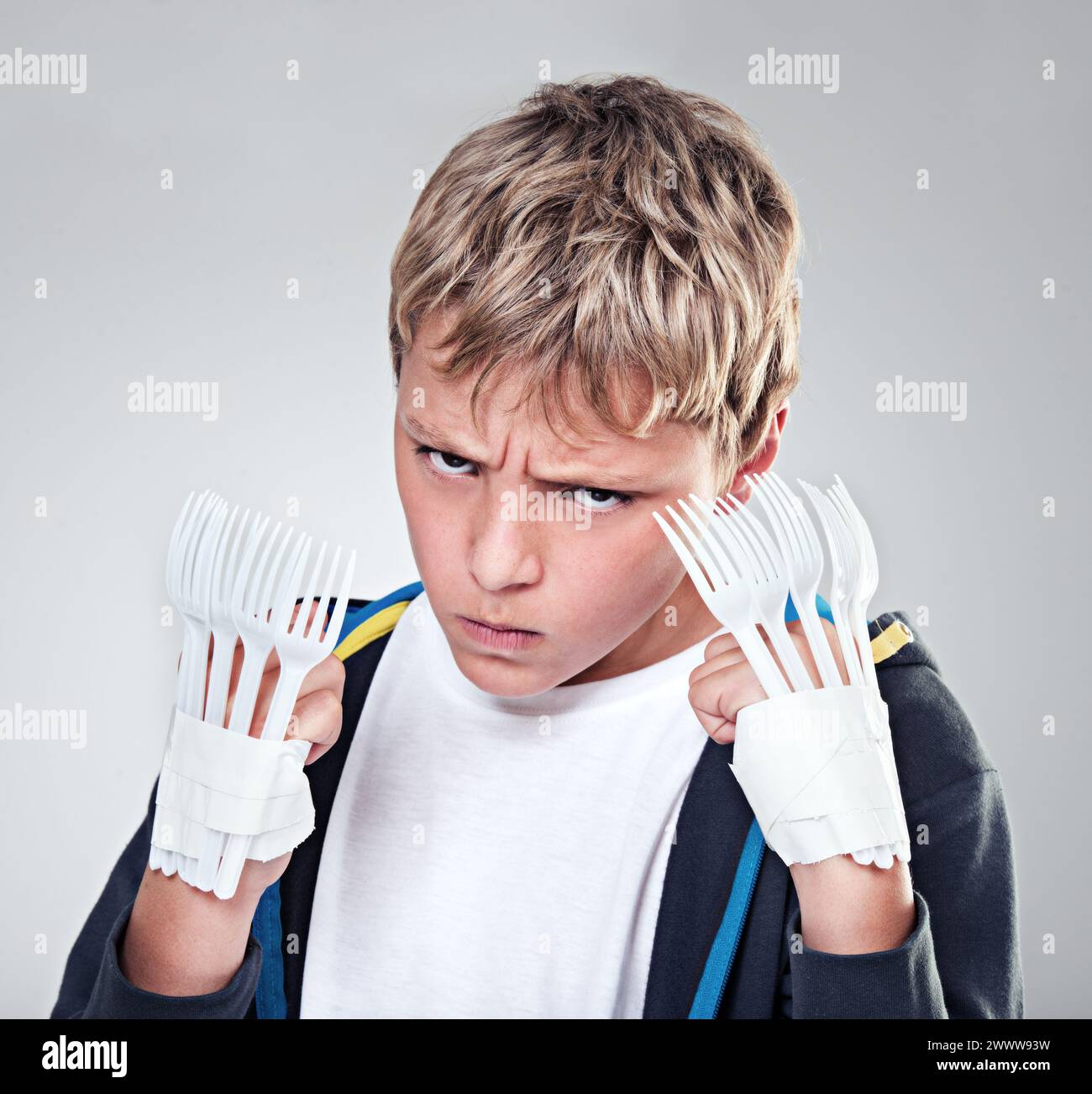 Portrait, angry and boy with fist, fight and expression with frustrated ...