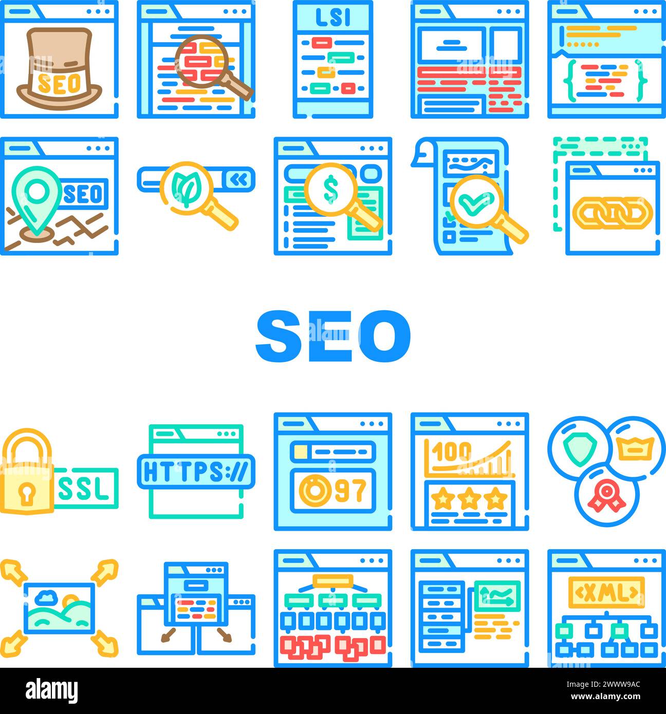 Seo web technical consulting Stock Vector Images - Alamy