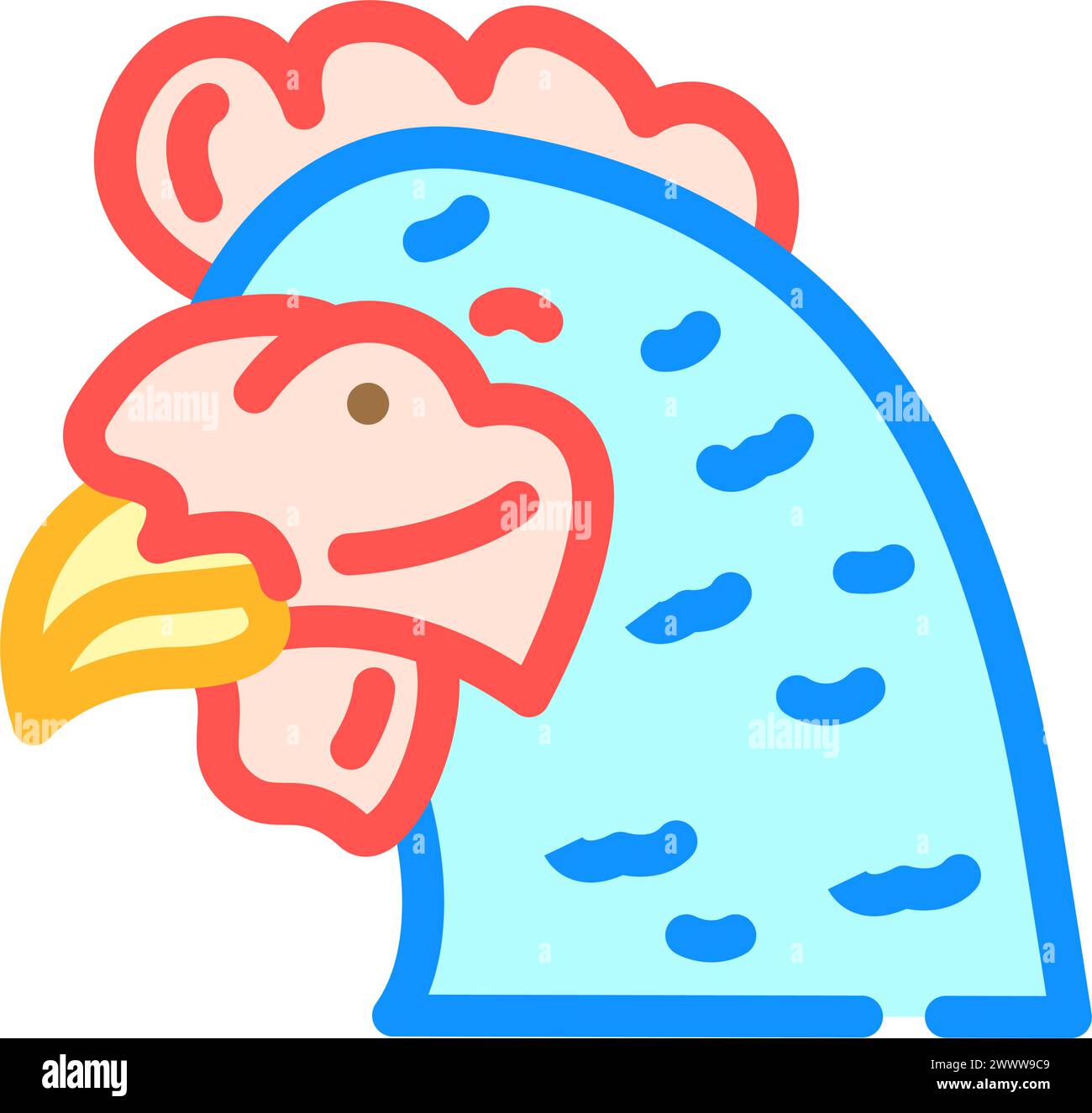 chicken animal color icon vector illustration Stock Vector Image & Art ...