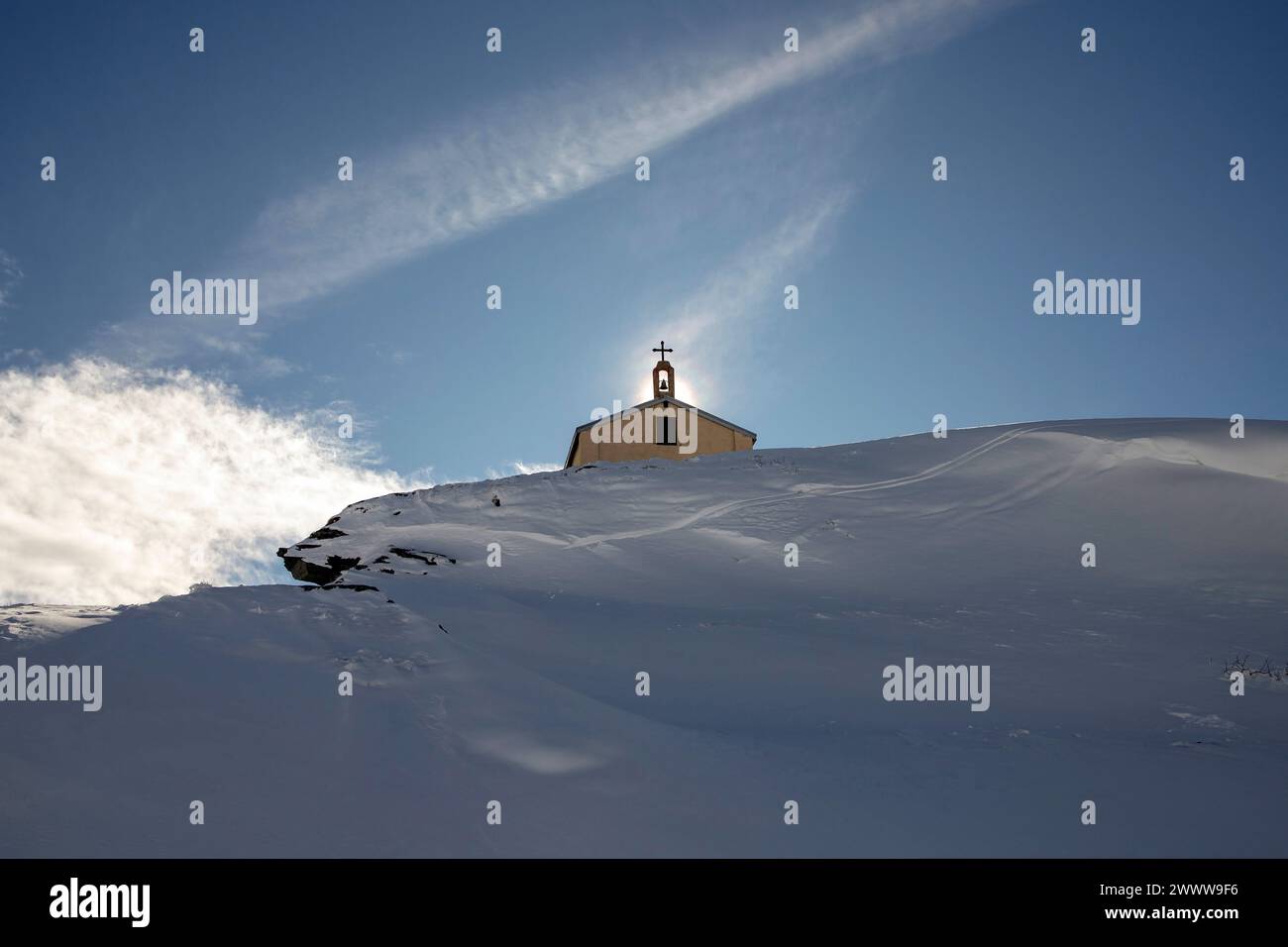 Saint Peter Chapel (Chapelle Saint-Pierre) placed on Mont-Cenis, the ...