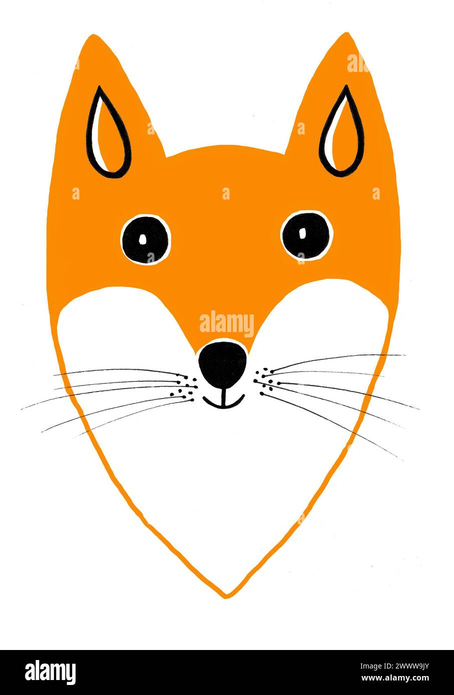 Illustration of a fox portrait isolated on white background ...