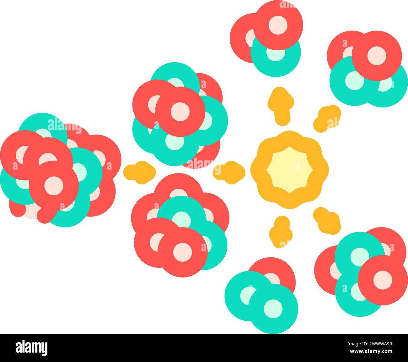chain reaction nuclear energy color icon vector illustration Stock ...