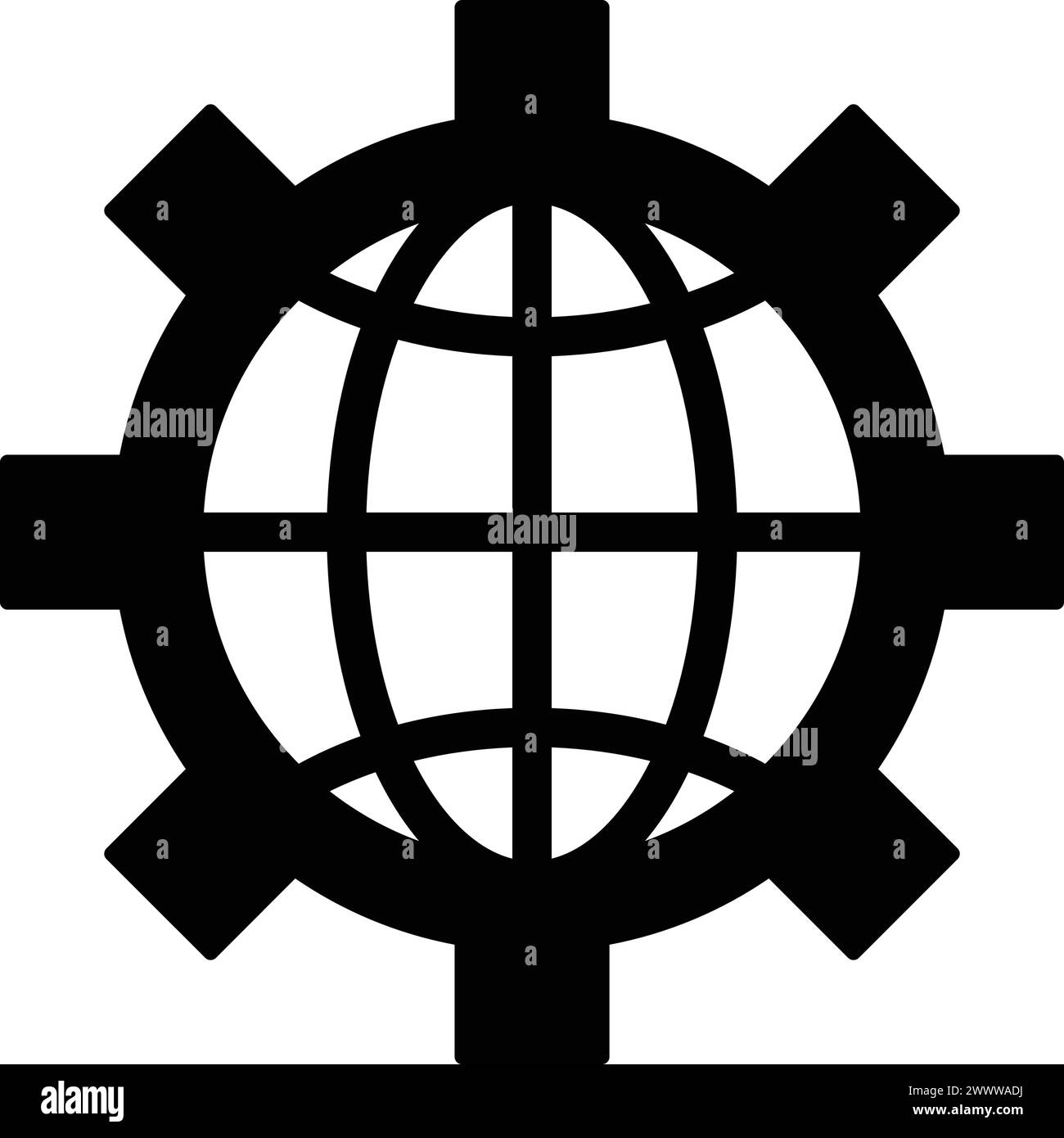 Global network settings icon hi-res stock photography and images - Alamy