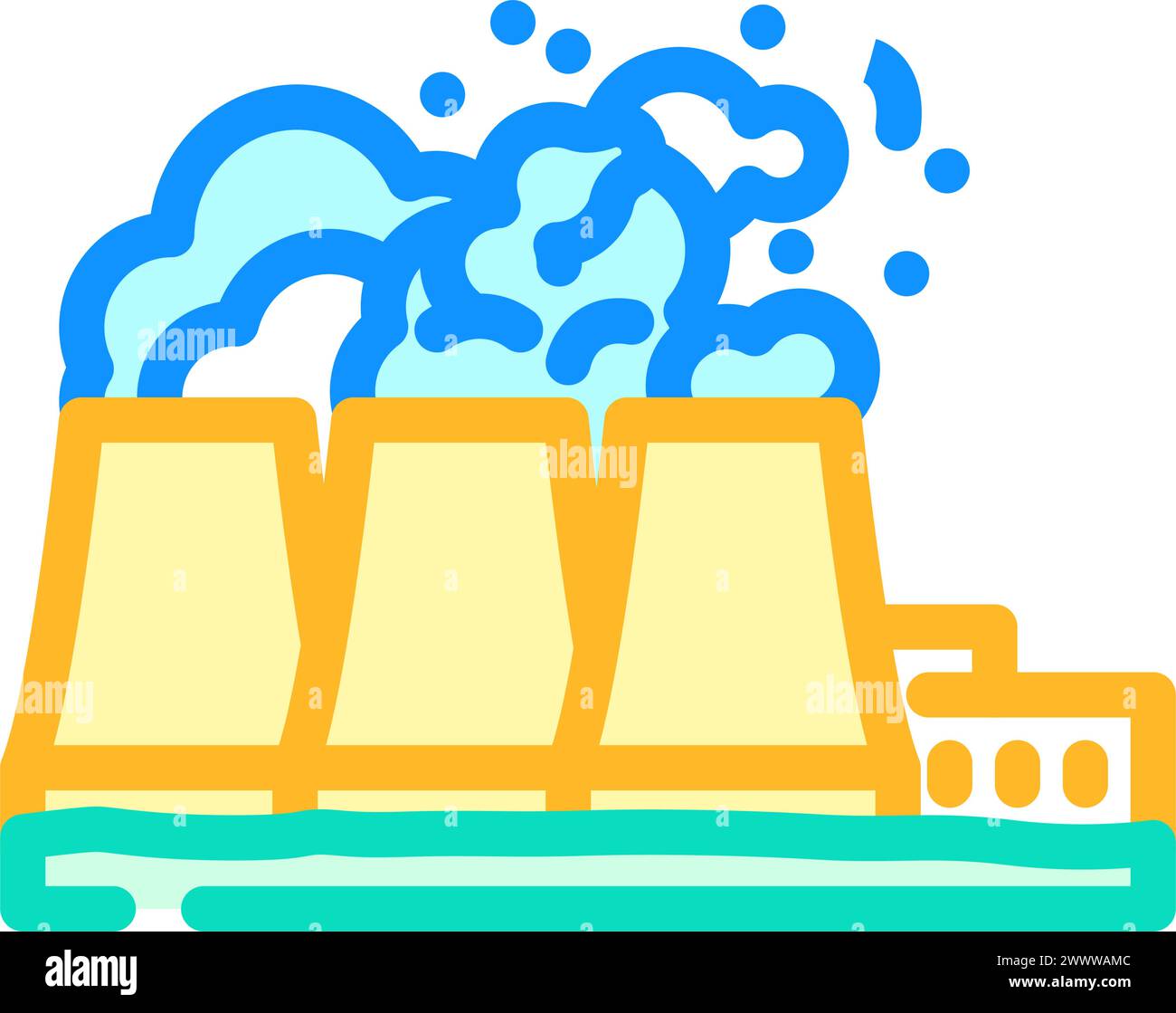 power plant nuclear energy color icon vector illustration Stock Vector ...