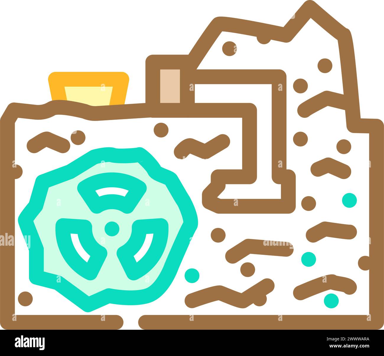 uranium mining nuclear energy color icon vector illustration Stock ...