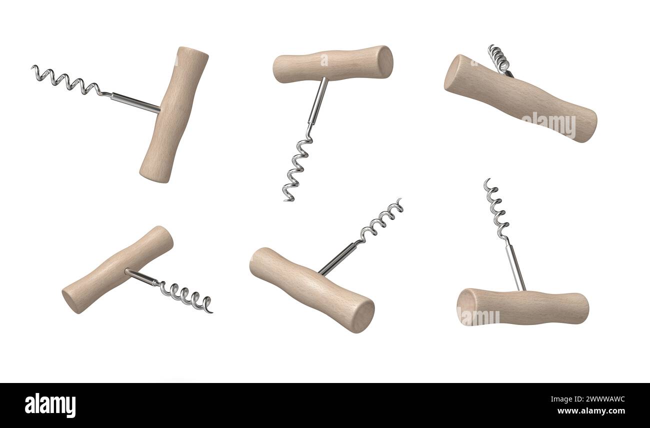 Corkscrews white background Cut Out Stock Images & Pictures - Alamy