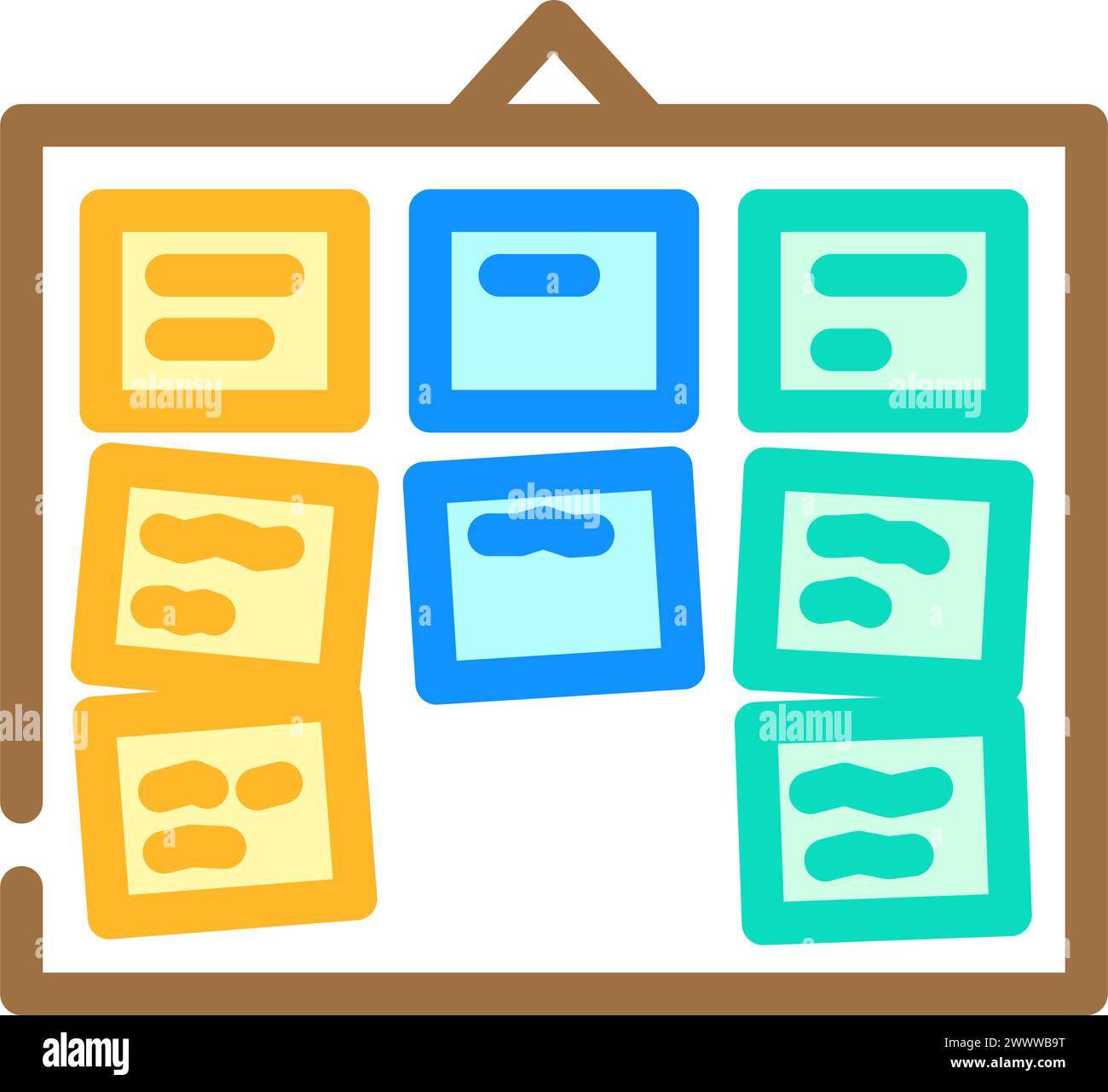 card sorting ux ui design color icon vector illustration Stock Vector ...