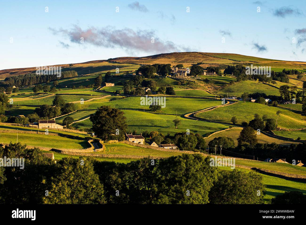 Nidderdale; Middlesmoor Church View; Yorkshire Dales; UK Stock Photo ...