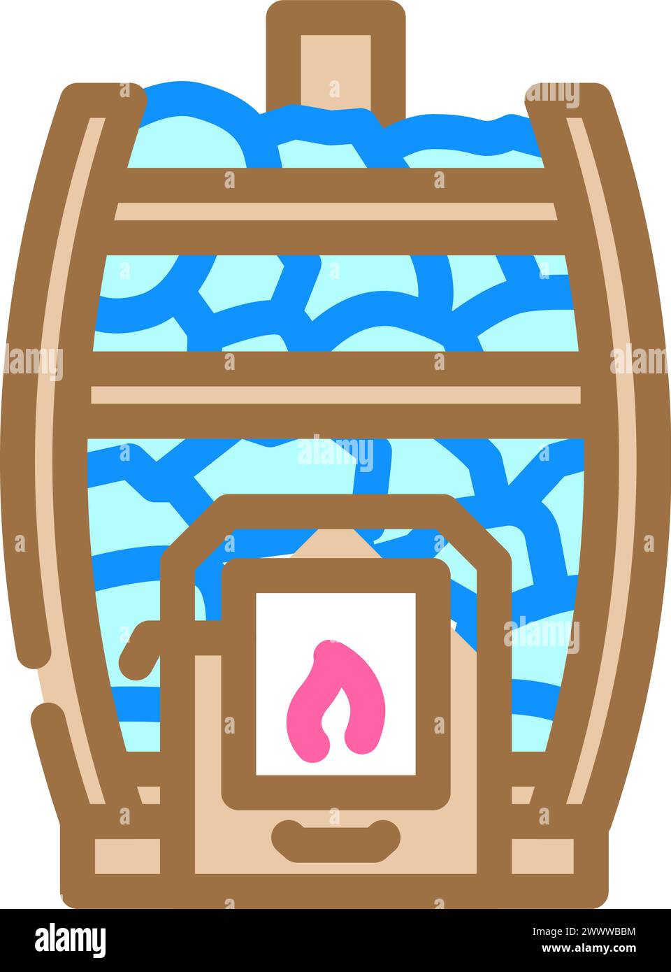 Sauna steam spa health icons set vector room accessories hi-res stock ...