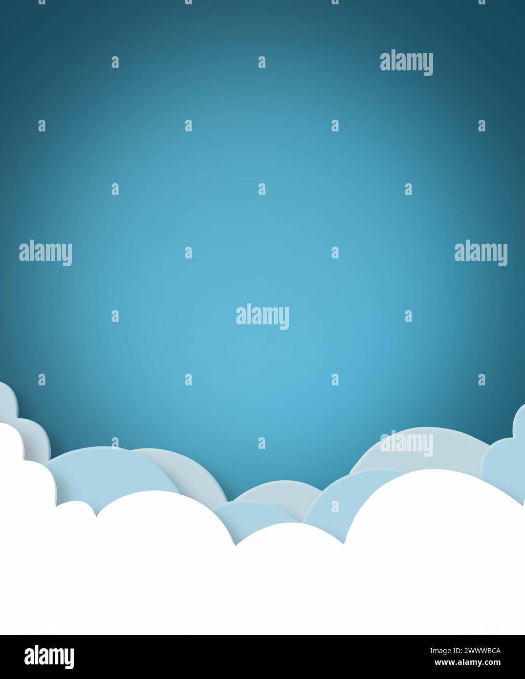 Paper cutout, cloud or graphic as poster, marketing or promo of product ...
