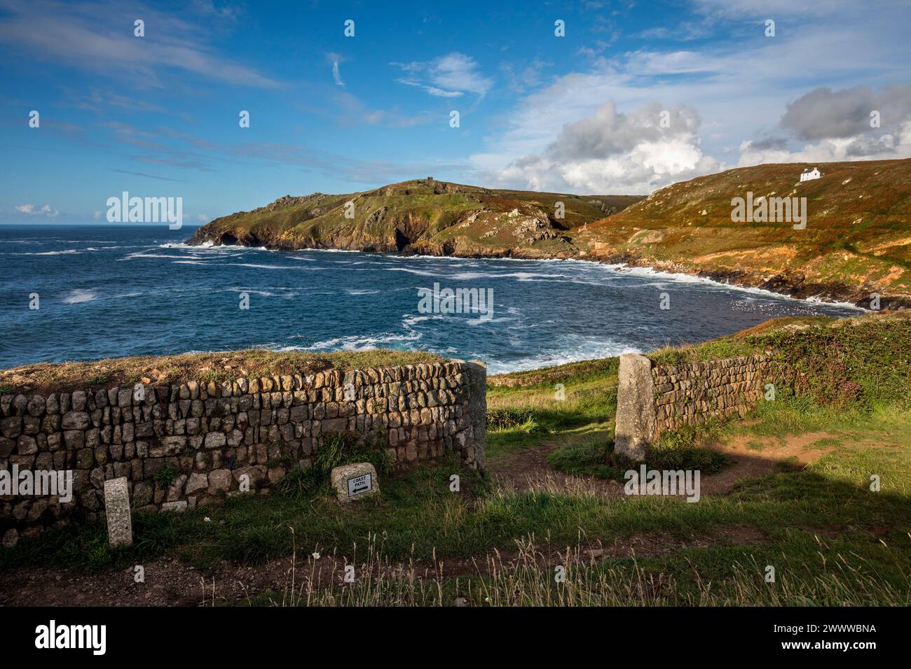 Cape Cornwall; View of Porth Ledden; Cornwall; UK Stock Photo - Alamy