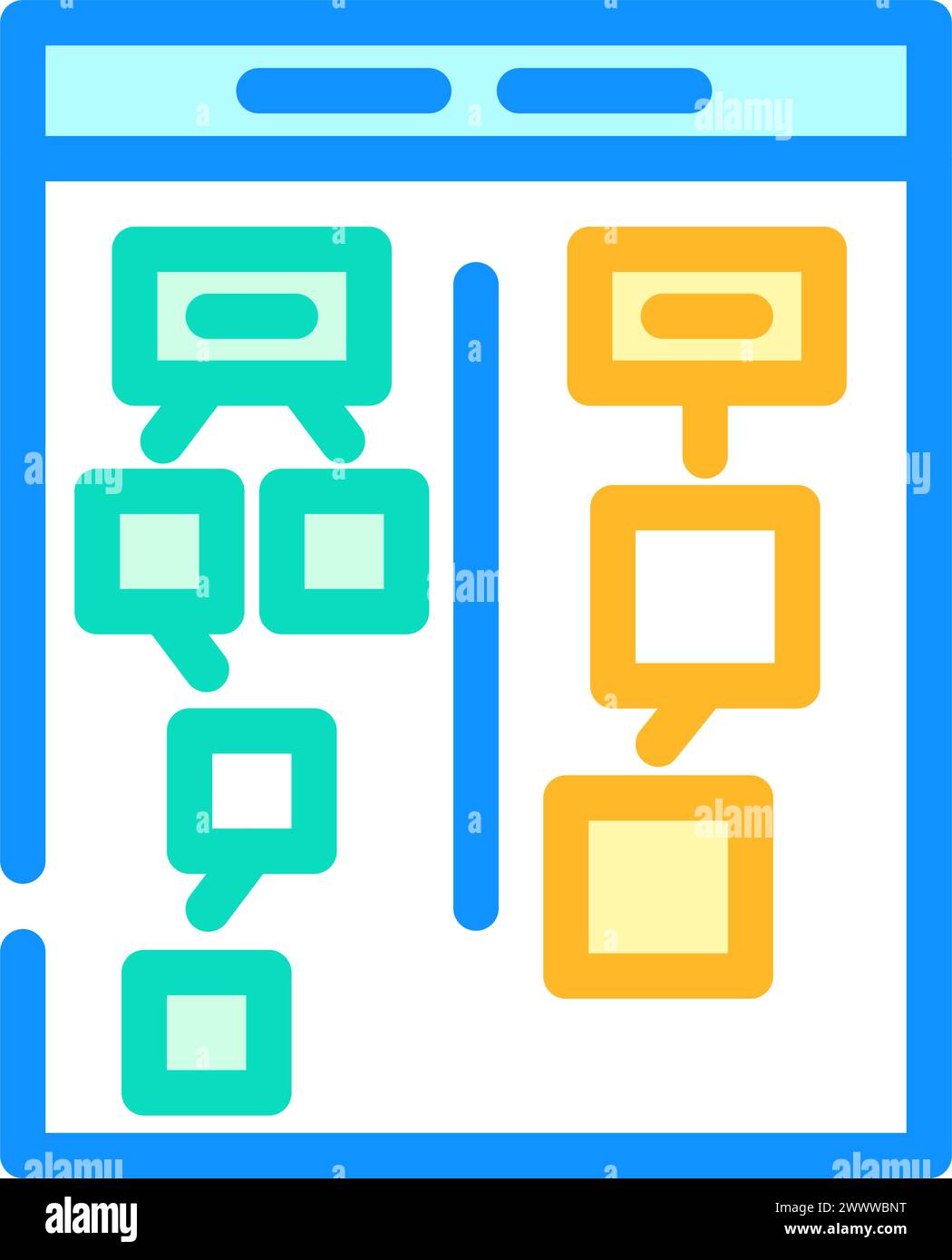 affinity diagram ux ui design color icon vector illustration Stock ...