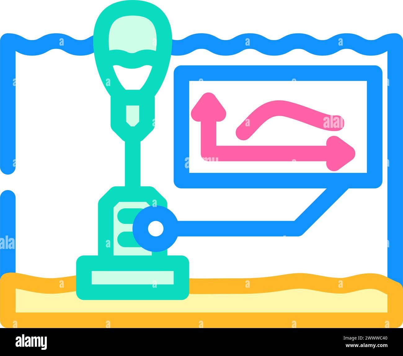 currents tidal power color icon vector illustration Stock Vector Image ...