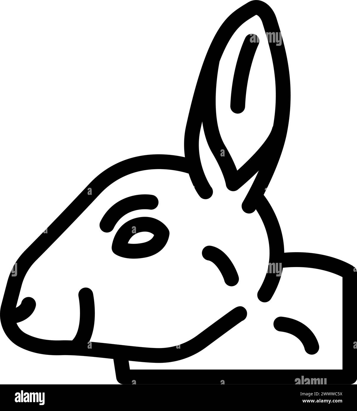 rabbit animal line icon vector illustration Stock Vector Image & Art ...