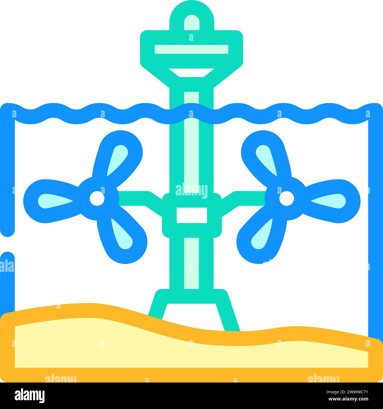 range systems barrages tidal color icon vector illustration Stock ...