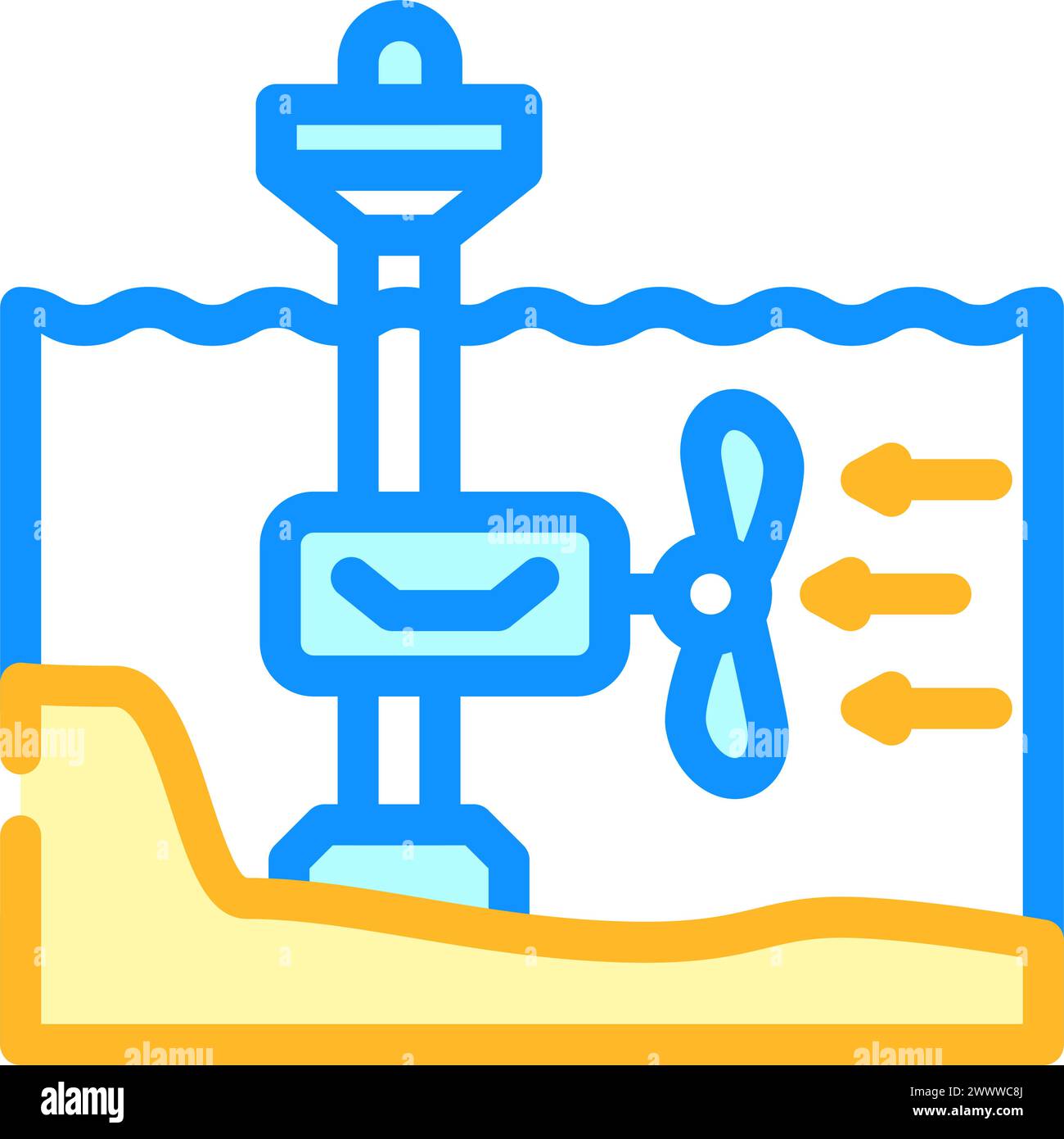 stream energy tidal power color icon vector illustration Stock Vector ...