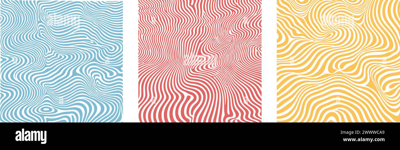 Groovy psychedelic Y2K style swirl background flat style design vector illustration. Distorted ...