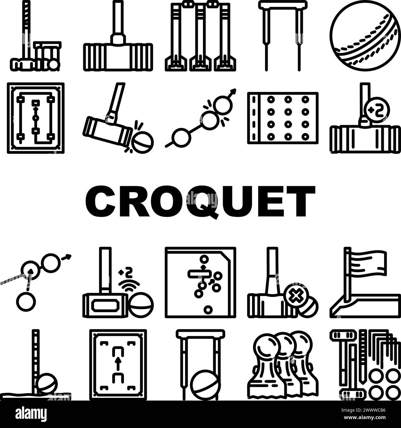 Croquet set equipment Black and White Stock Photos & Images - Alamy