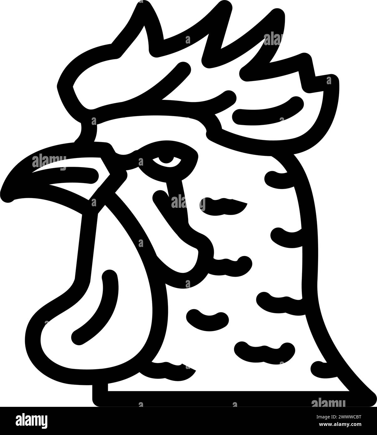rooster animal line icon vector illustration Stock Vector Image & Art ...