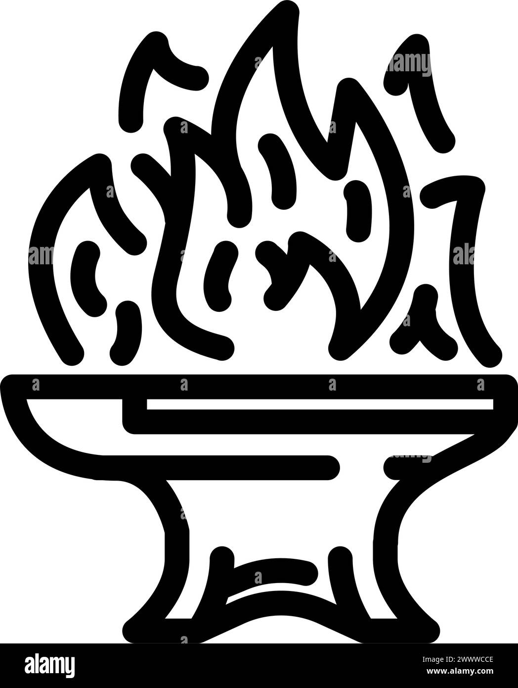 smithing blacksmith metal line icon vector illustration Stock Vector ...