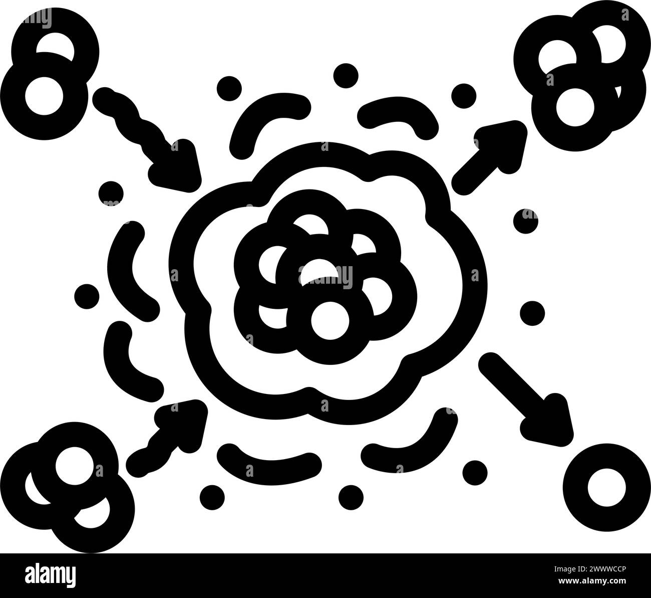 fusion nuclear energy line icon vector illustration Stock Vector Image ...