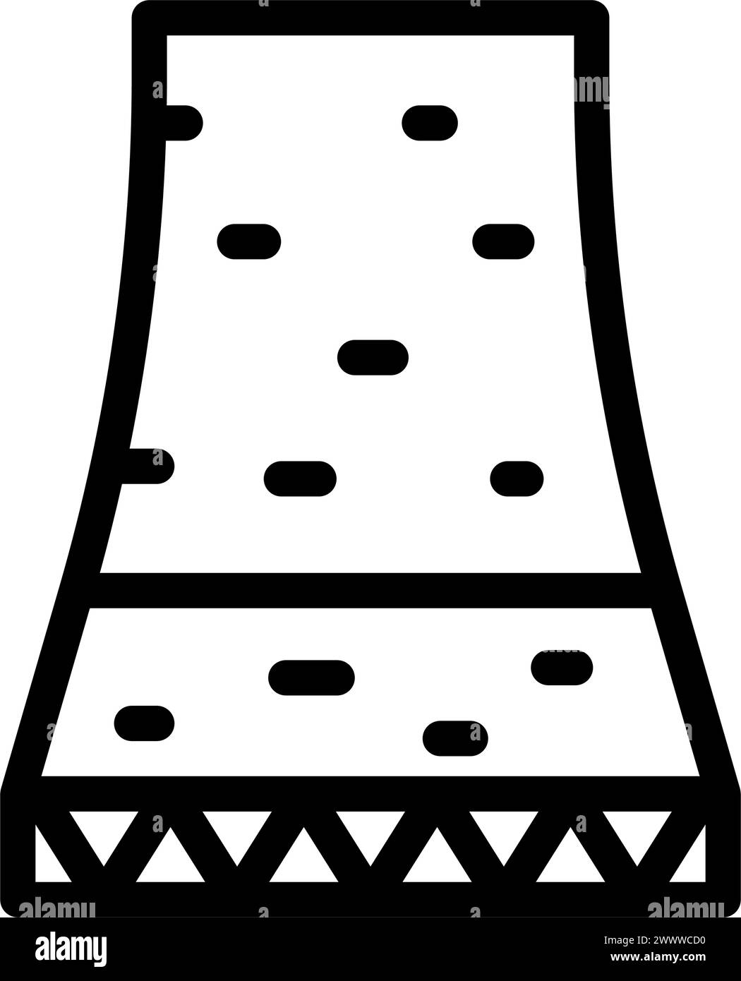 cooling tower nuclear energy line icon vector illustration Stock Vector ...