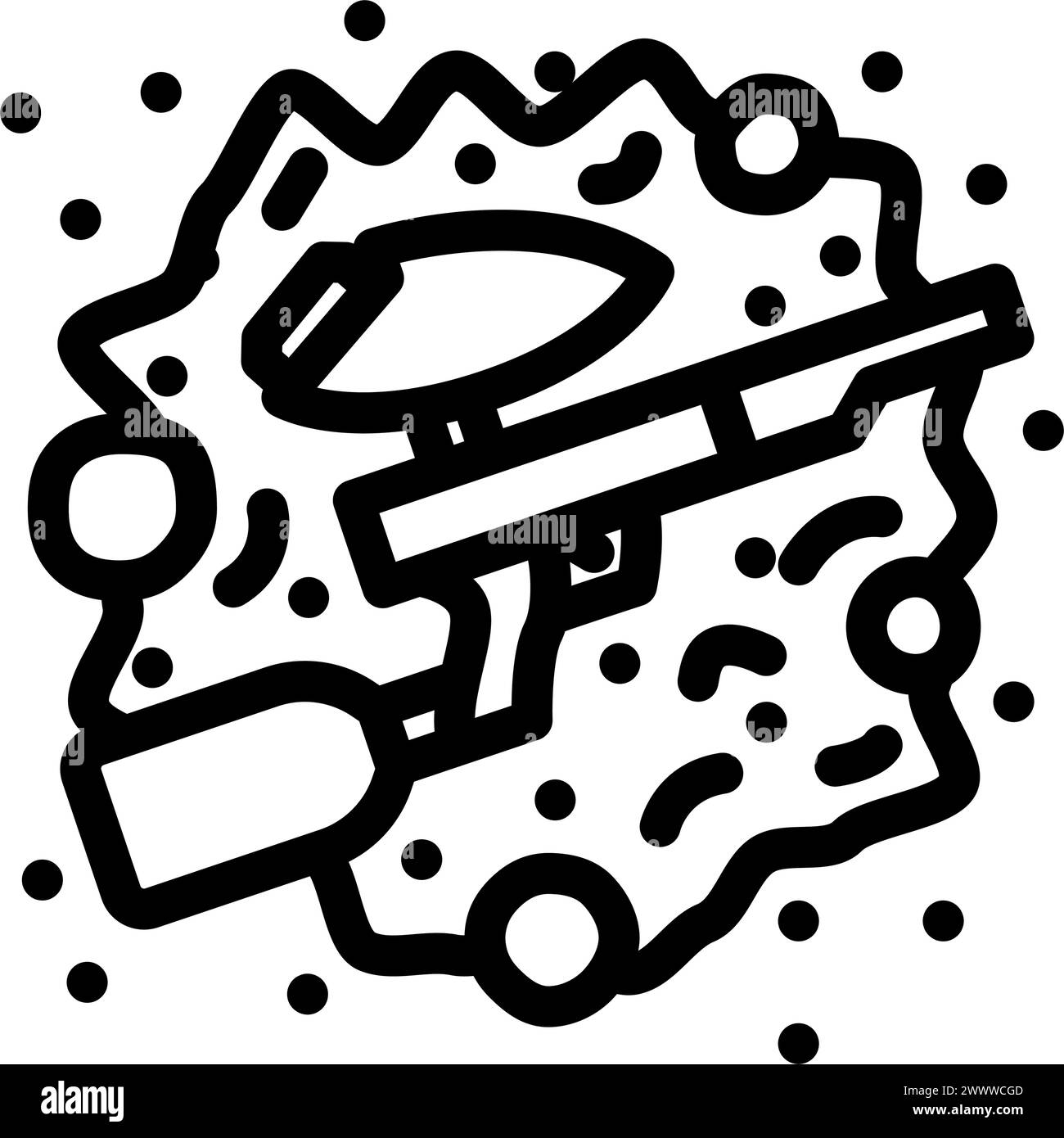 team paintball badge game line icon vector illustration Stock Vector ...