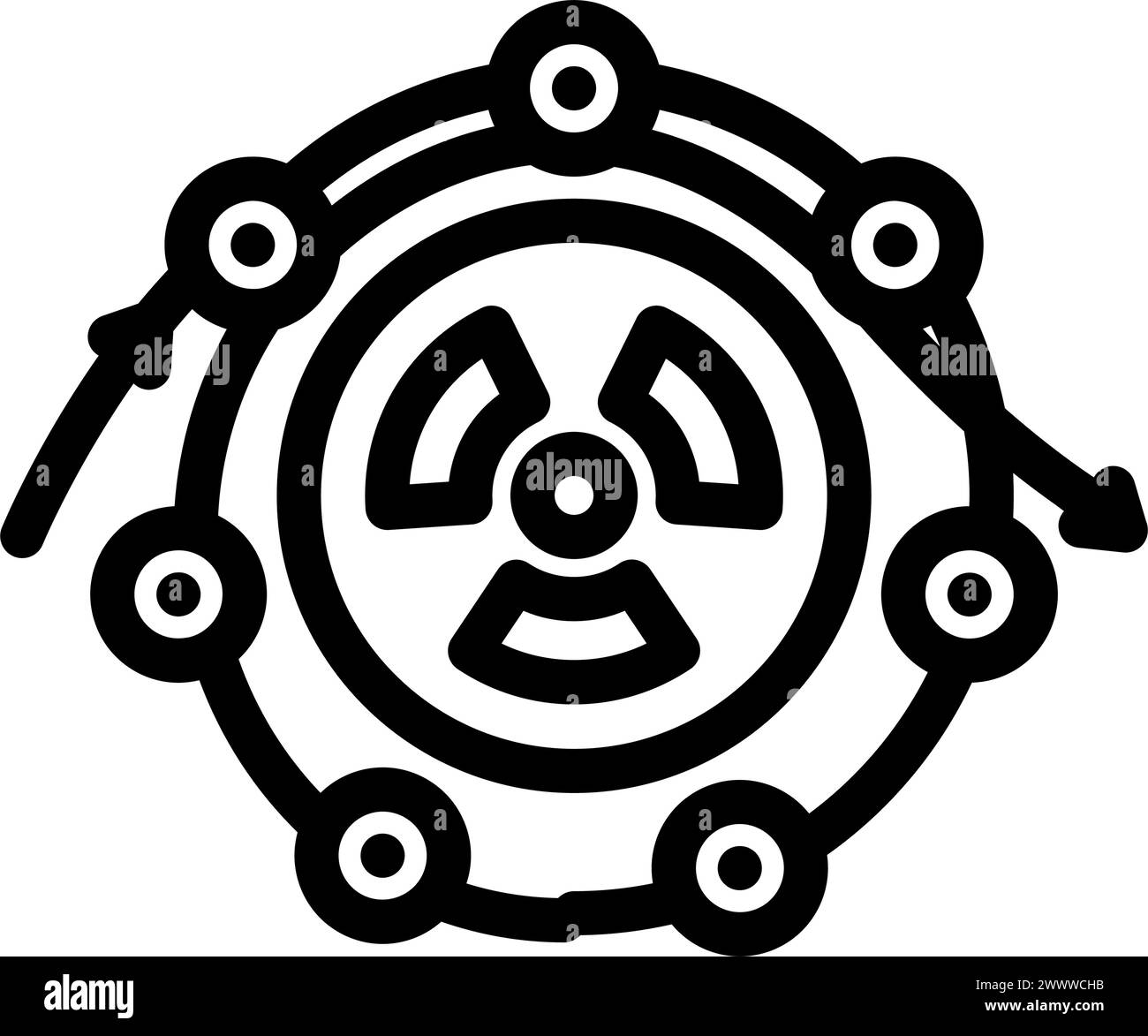 fuel cycle nuclear energy line icon vector illustration Stock Vector ...